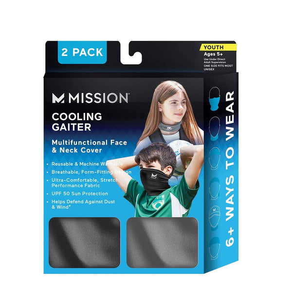 NEW Mission® Youth Cooling Gaiter - 2 Pack: Multifunctional Face & Nec ...